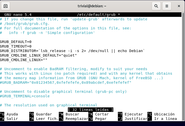 Protección del arranque de Linux (Grub2)
